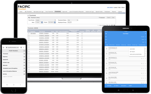 Construction Time Tracking | Pacific Timesheet
