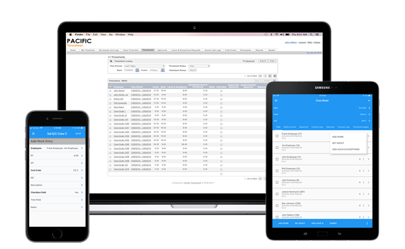 Construction Time Tracking | Pacific Timesheet